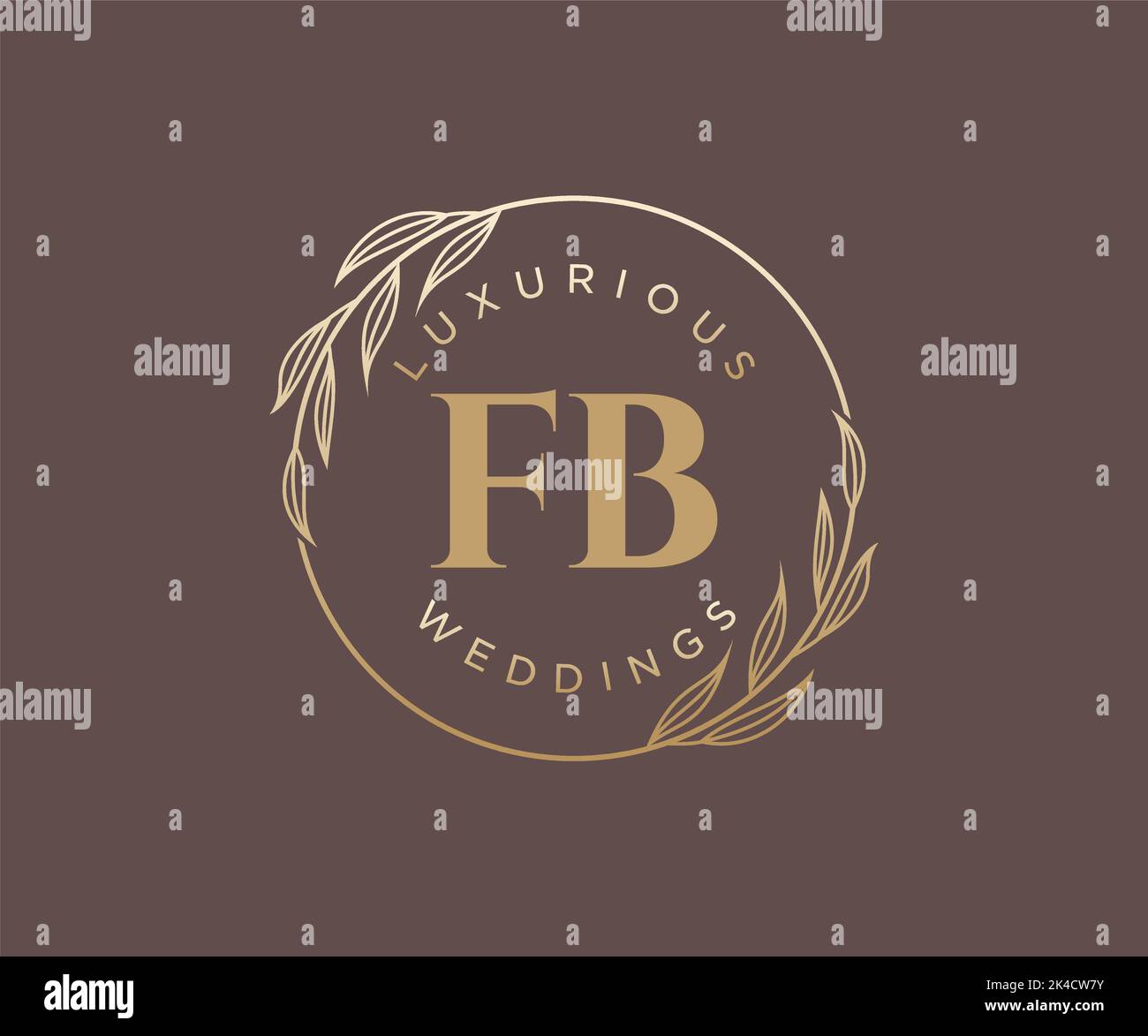FB Initials letter Wedding monogram logos template, hand drawn modern ...