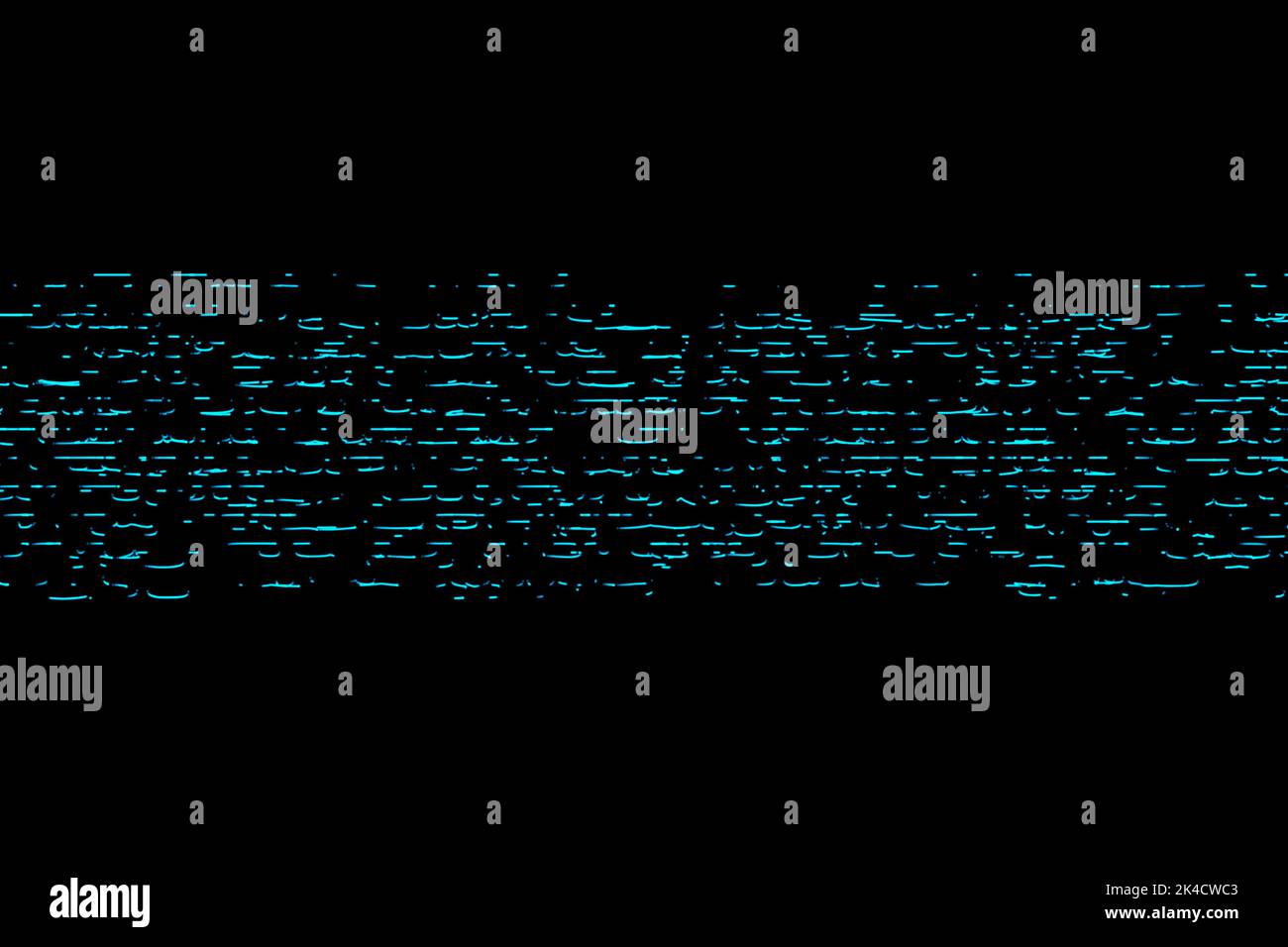 Abstract illustration of neon green short lines against black ...