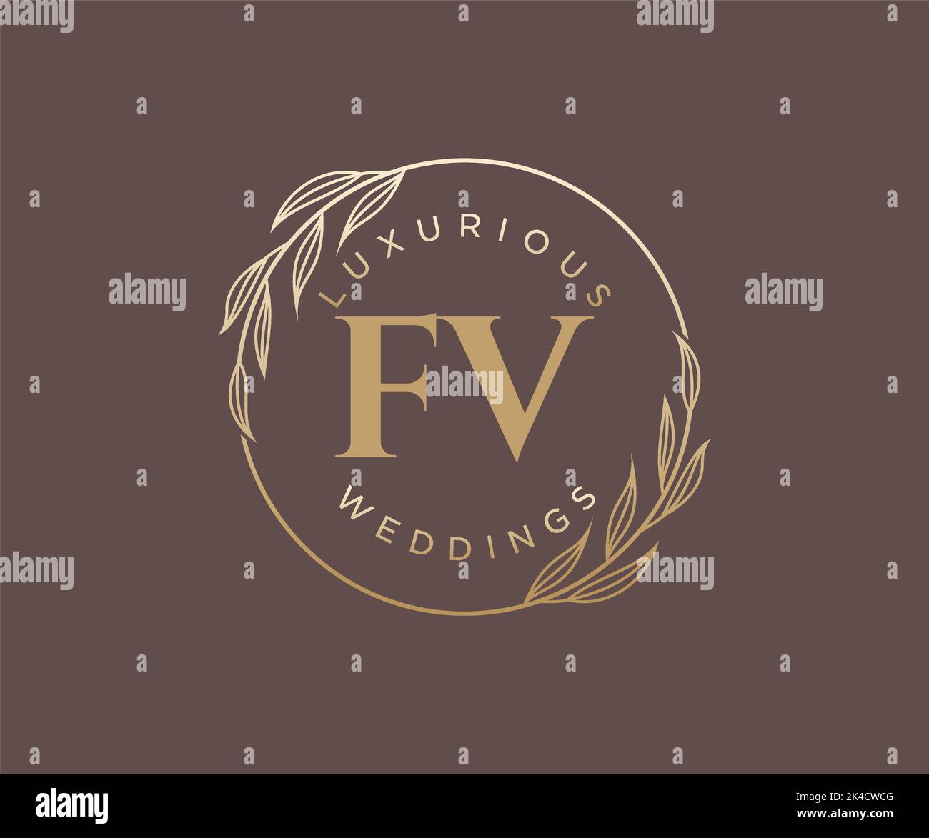 FV Initials letter Wedding monogram logos template, hand drawn modern ...