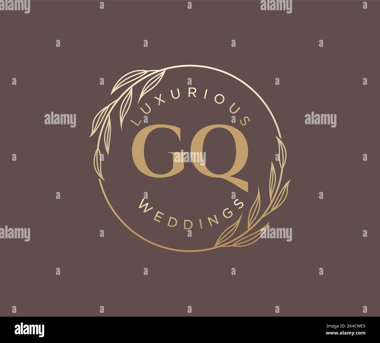 GQ Initials letter Wedding monogram logos template, hand drawn modern ...