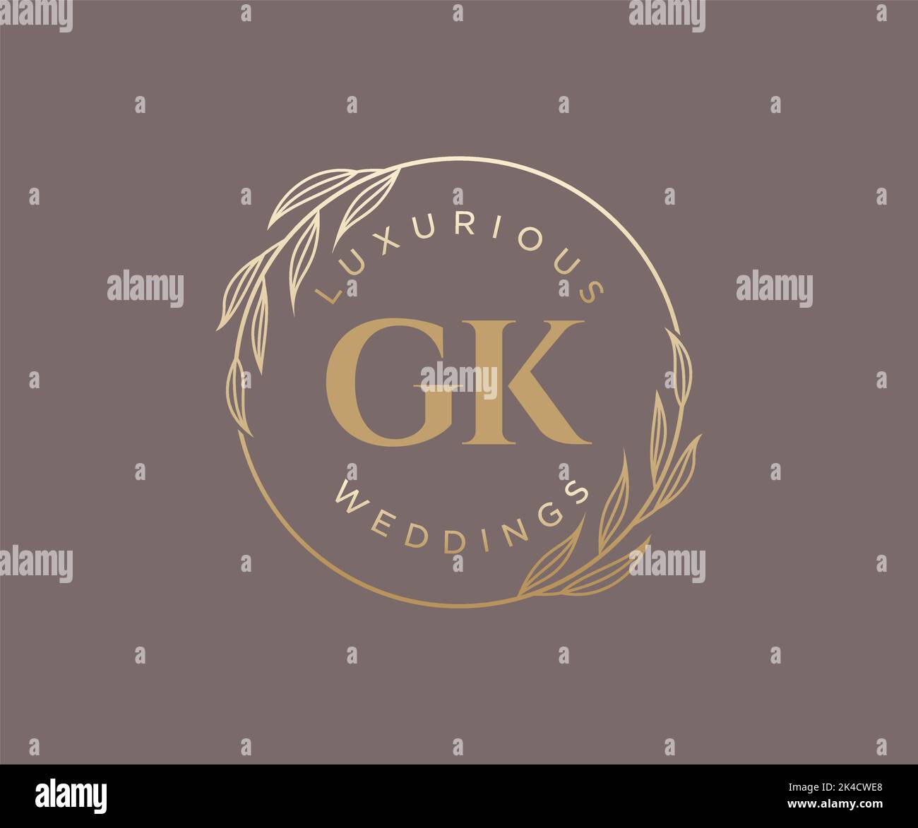 GK Initials letter Wedding monogram logos template, hand drawn modern ...