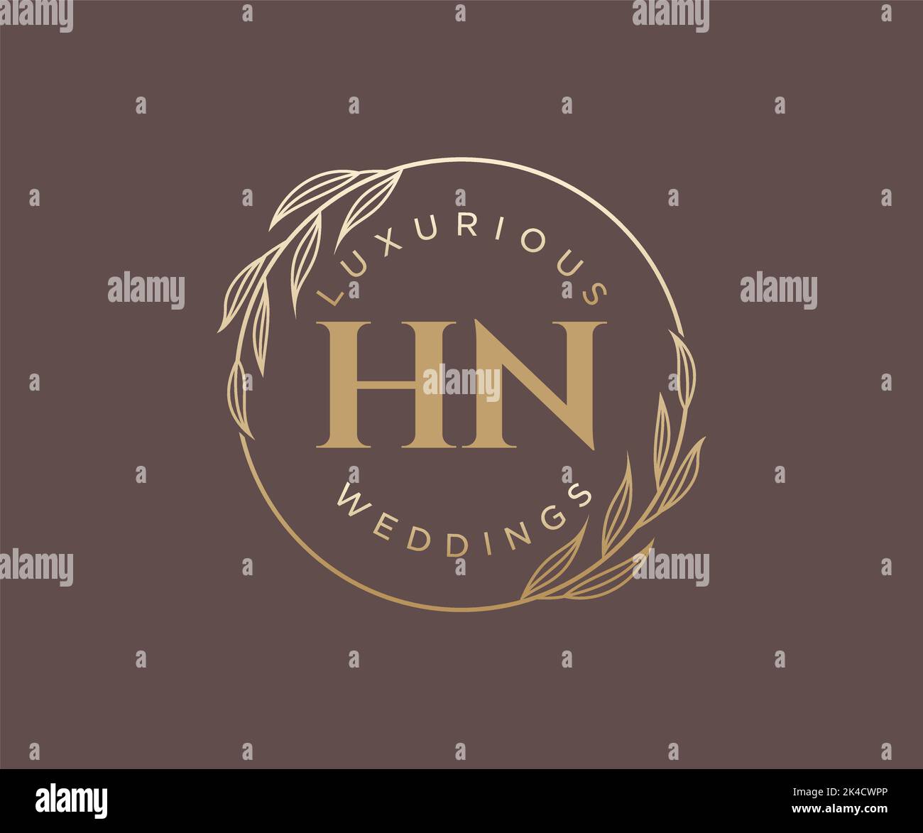 HN Initials letter Wedding monogram logos template, hand drawn modern ...