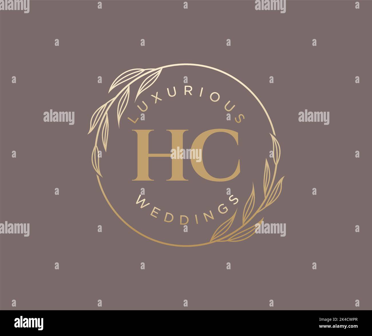 HC Initials letter Wedding monogram logos template, hand drawn modern ...