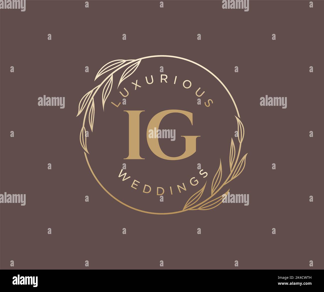 IG Initials letter Wedding monogram logos template, hand drawn modern ...