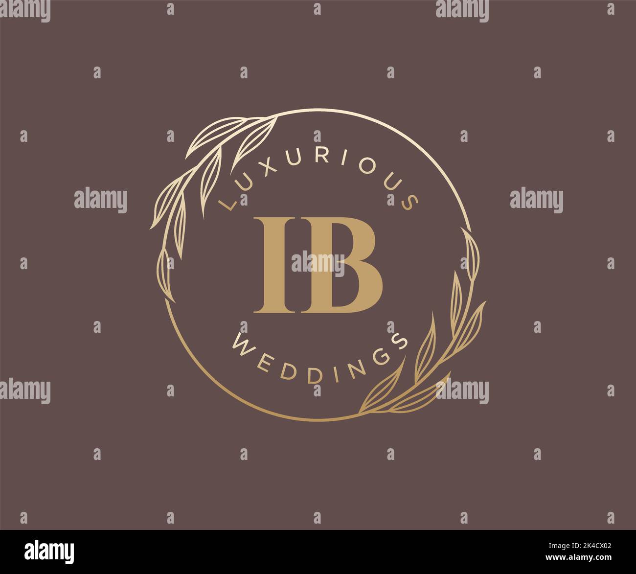 IB Initials letter Wedding monogram logos template, hand drawn modern minimalistic and floral ...