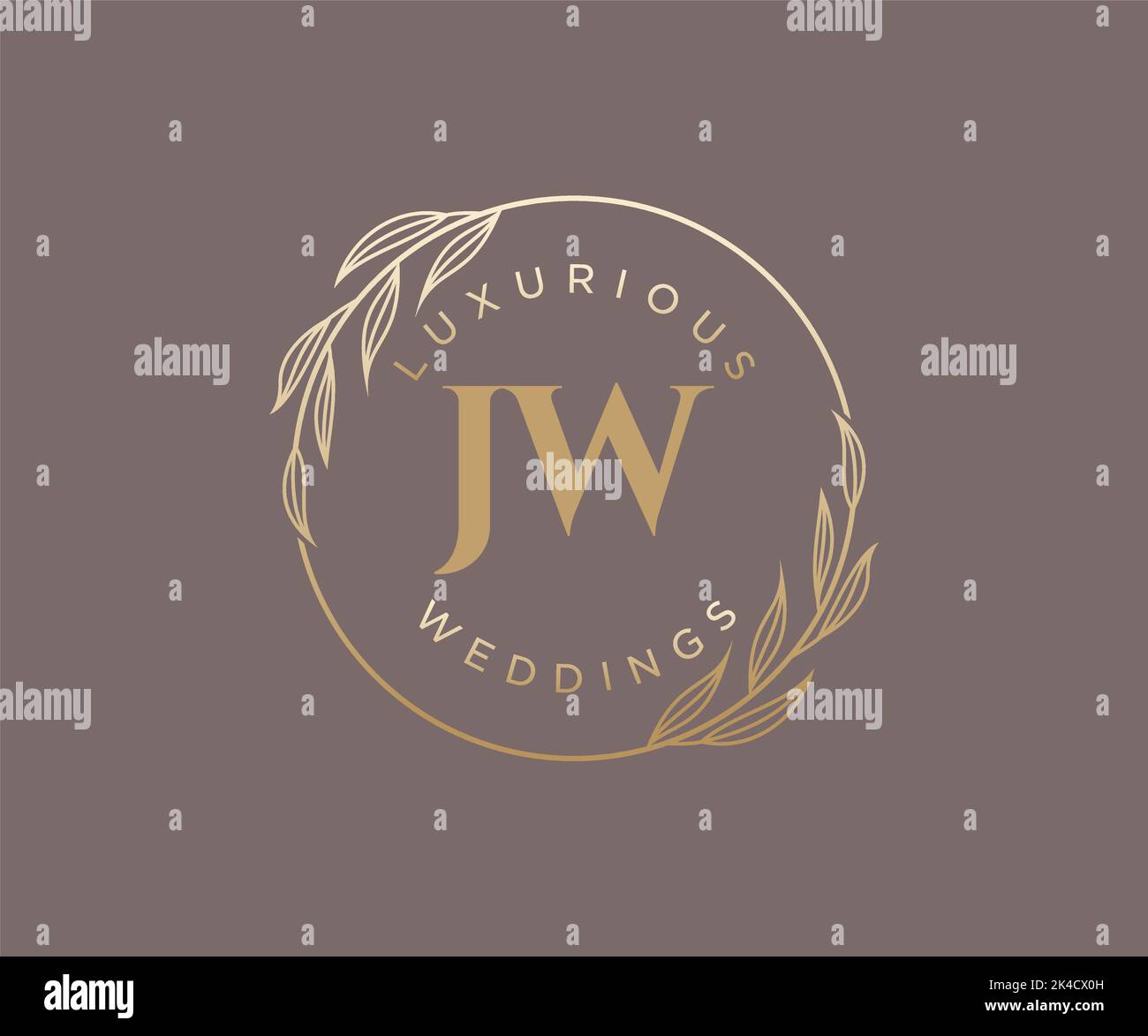 JW Initials letter Wedding monogram logos template, hand drawn modern ...