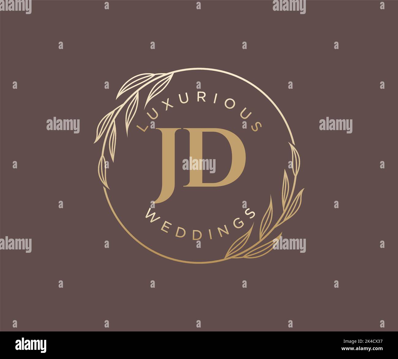 JD Initials letter Wedding monogram logos template, hand drawn modern ...