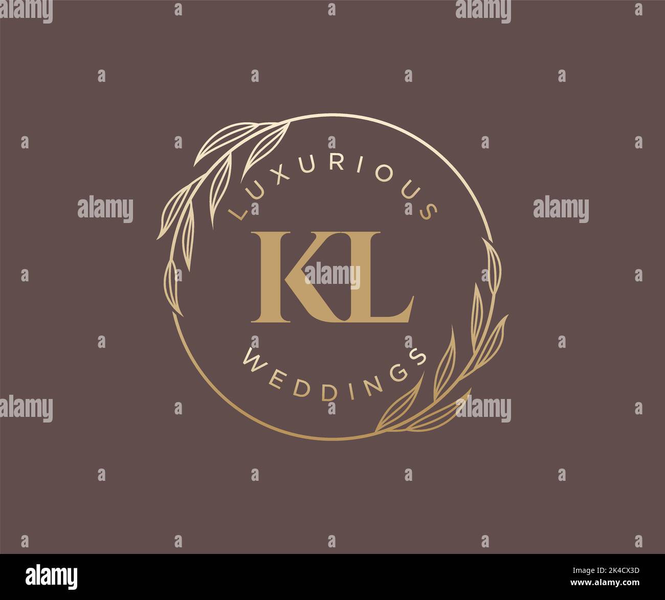 KL Initials letter Wedding monogram logos template, hand drawn modern ...