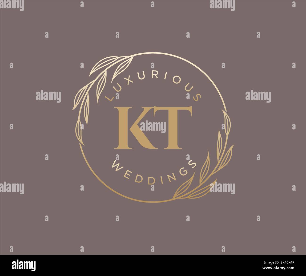 KT Initials letter Wedding monogram logos template, hand drawn modern minimalistic and floral ...
