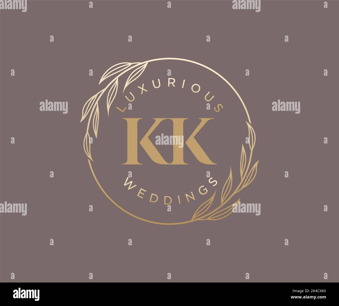 KK Initials letter Wedding monogram logos template, hand drawn modern ...
