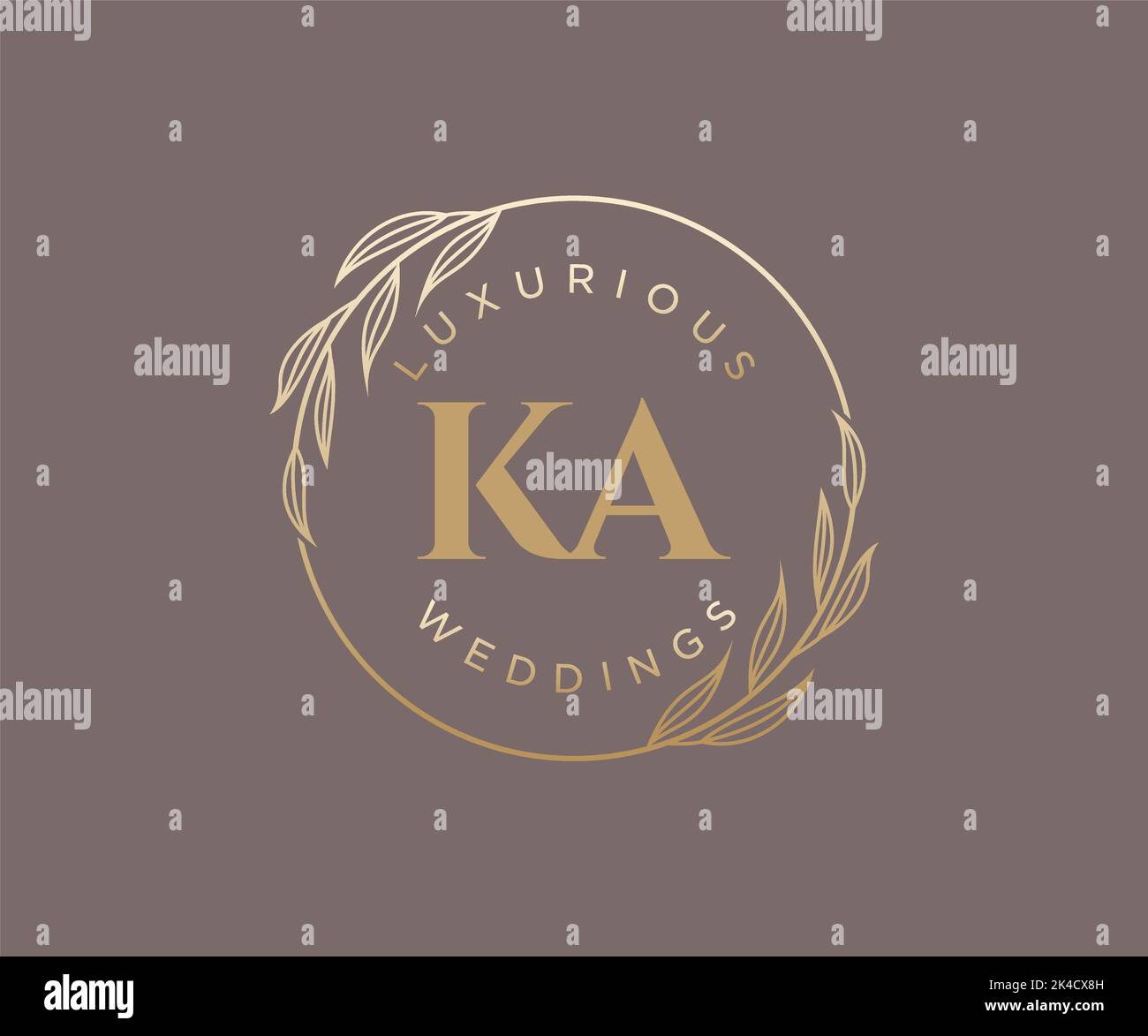 KA Initials letter Wedding monogram logos template, hand drawn modern ...
