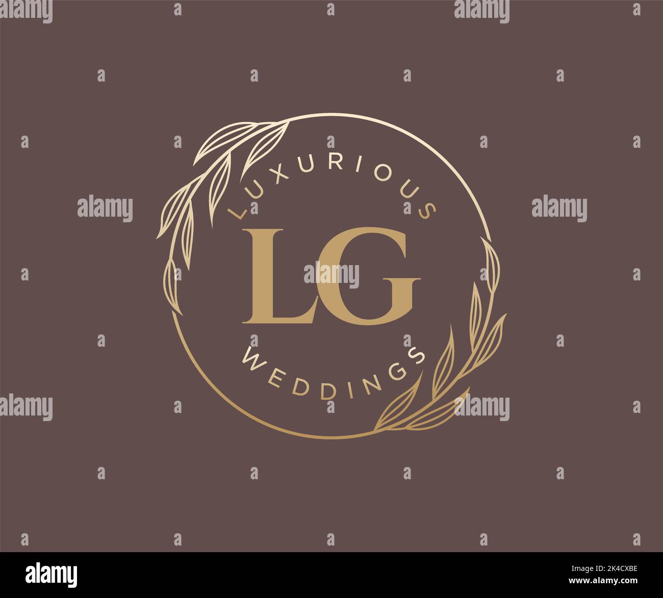 LG Initials letter Wedding monogram logos template, hand drawn modern ...