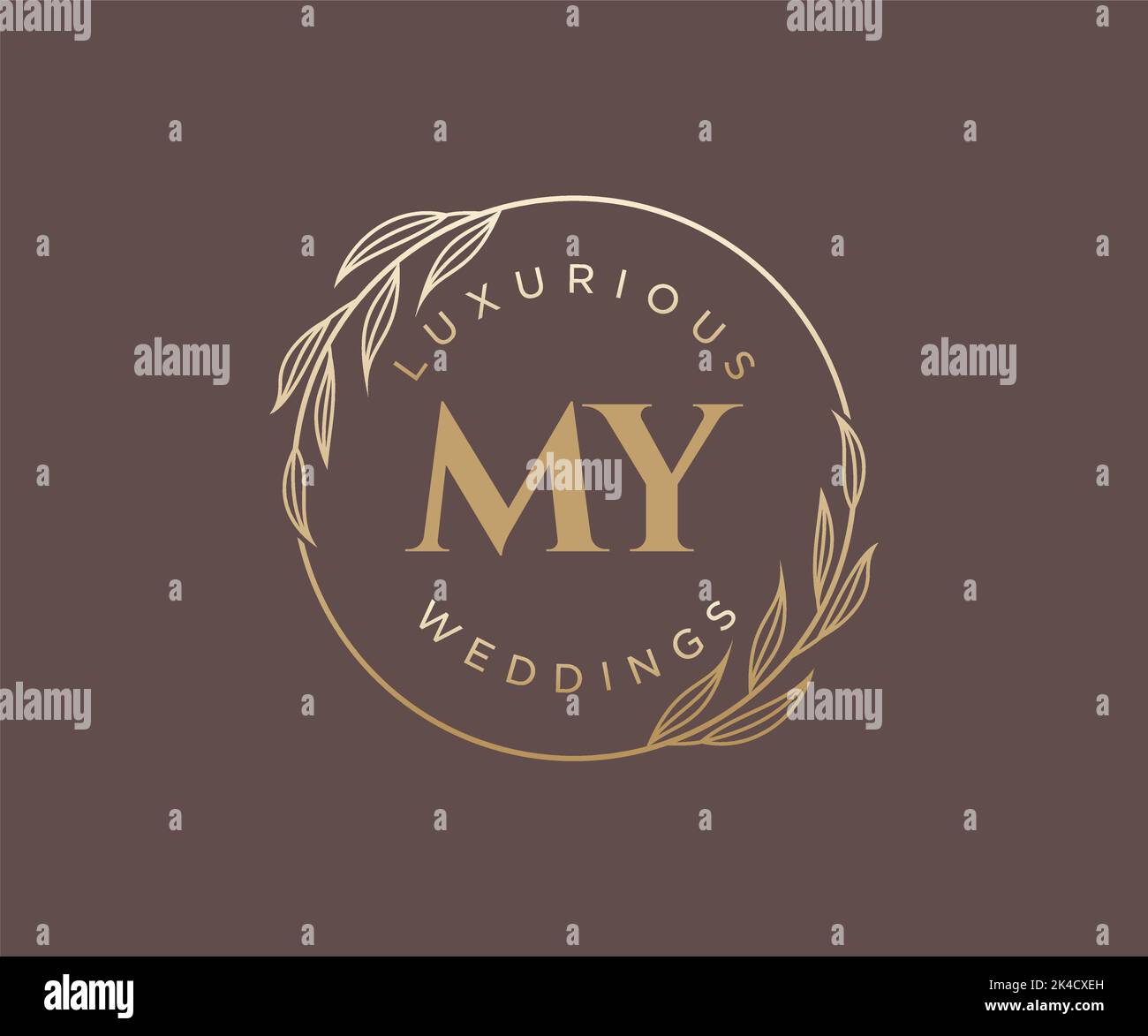 MY Initials letter Wedding monogram logos template, hand drawn modern ...