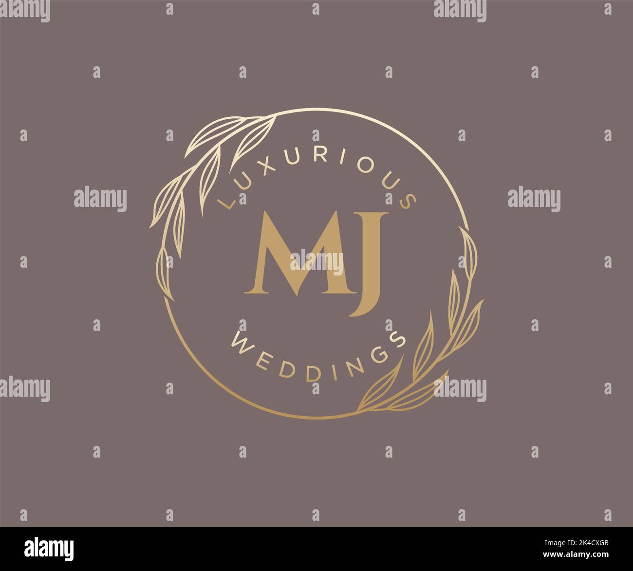 MJ Initials letter Wedding monogram logos template, hand drawn modern ...