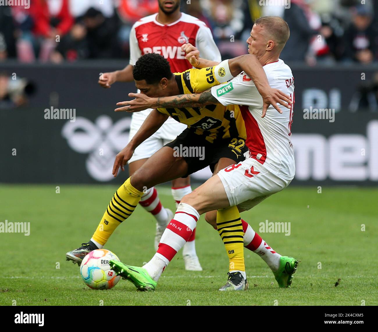 Cologne's Ondrej Duda, (R), and Dortmund's Jude Bellingham, (L), in ...