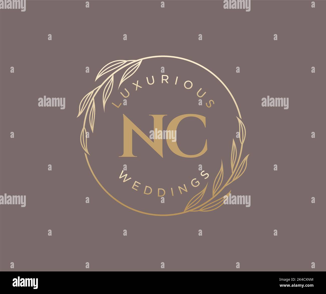 NC Initials letter Wedding monogram logos template, hand drawn modern ...