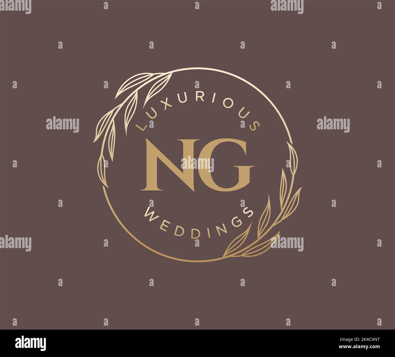 NG Initials letter Wedding monogram logos template, hand drawn modern ...