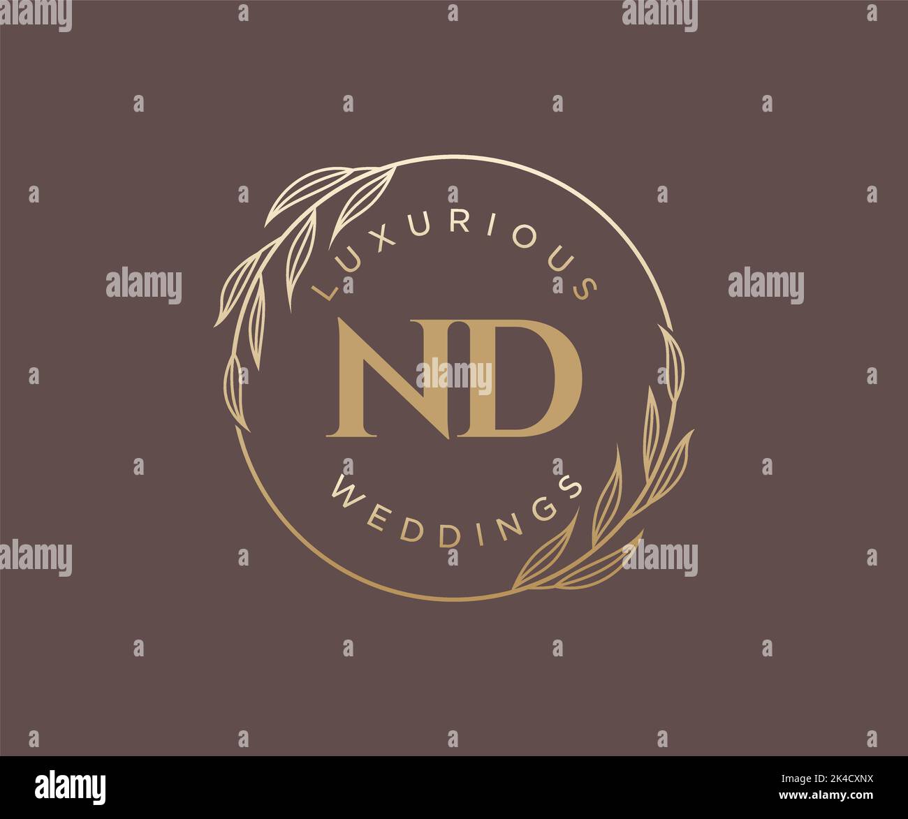 ND Initials letter Wedding monogram logos template, hand drawn modern ...