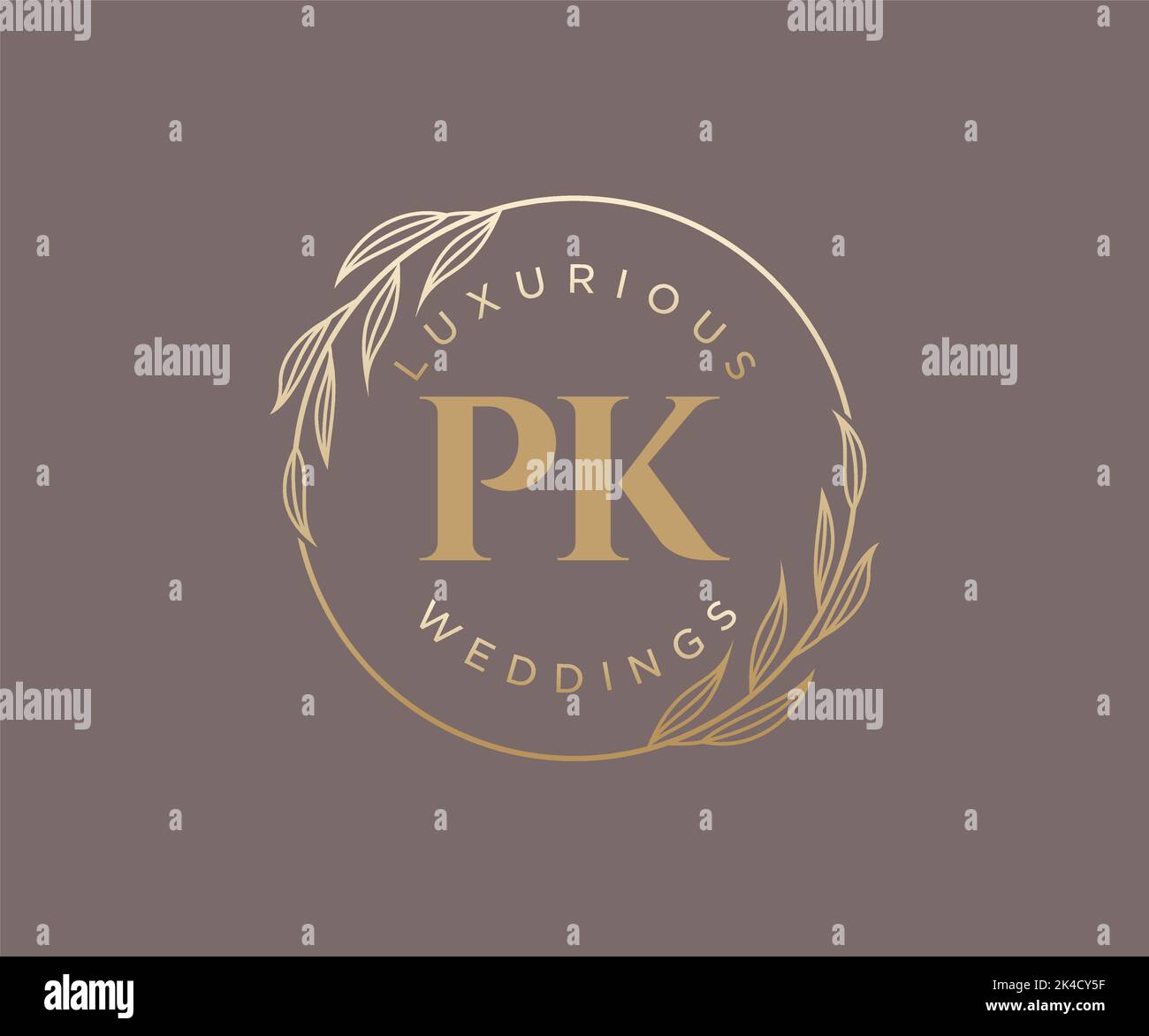 PK Initials letter Wedding monogram logos template, hand drawn modern ...