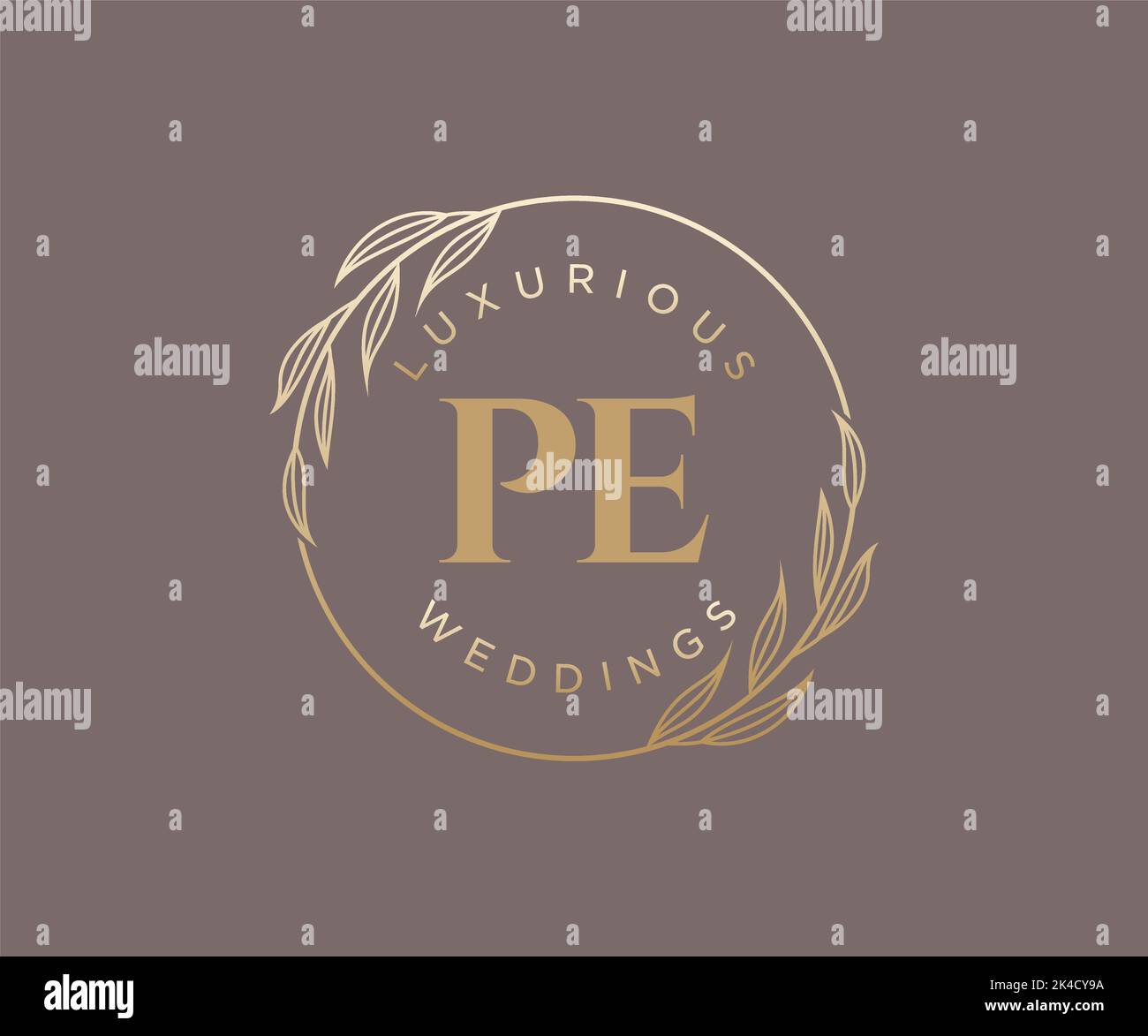 PE Initials letter Wedding monogram logos template, hand drawn modern ...