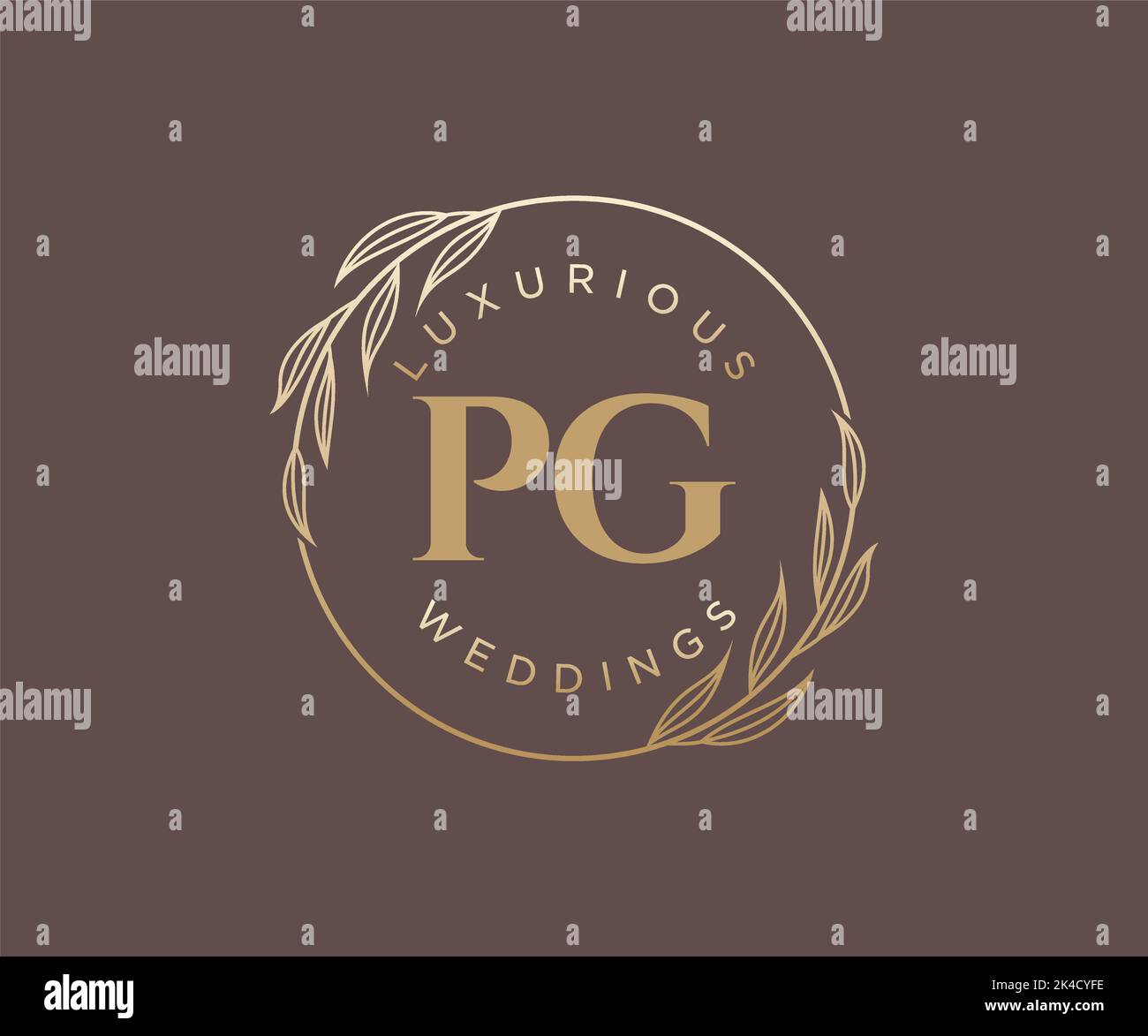 PG Initials letter Wedding monogram logos template, hand drawn modern ...
