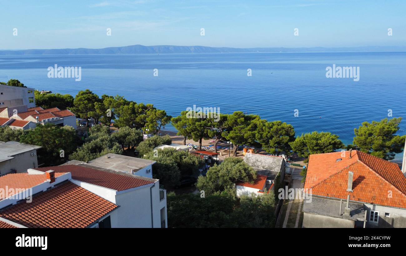 An aerial view of the Makarska Riviera on the Croatian coast Stock ...