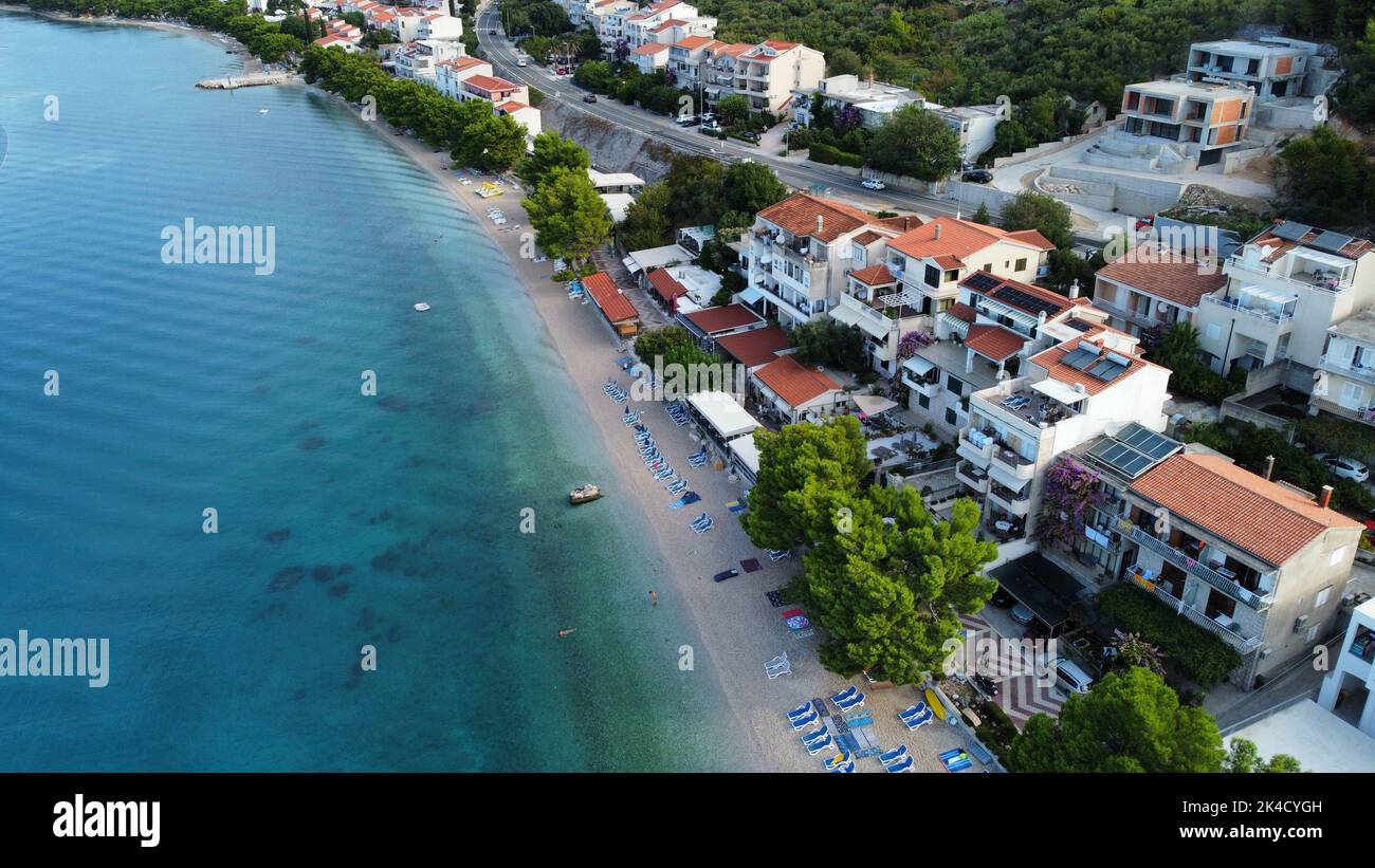 An aerial view of the Makarska Riviera on the Croatian coast Stock ...