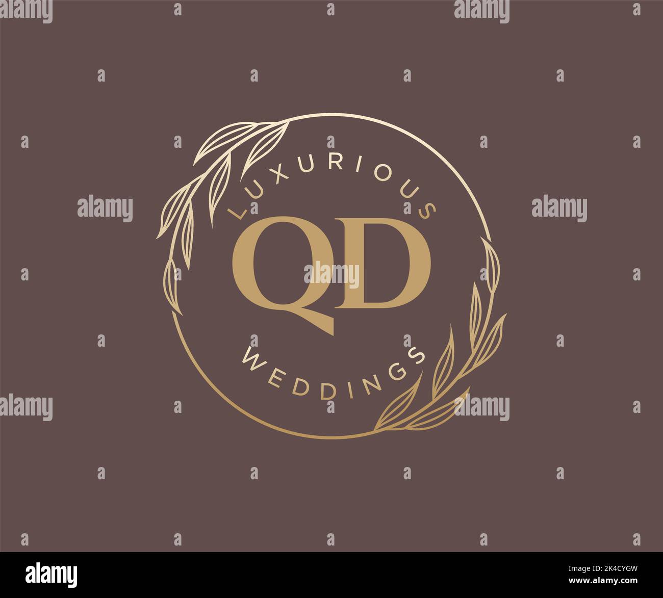 QD Initials letter Wedding monogram logos template, hand drawn modern ...