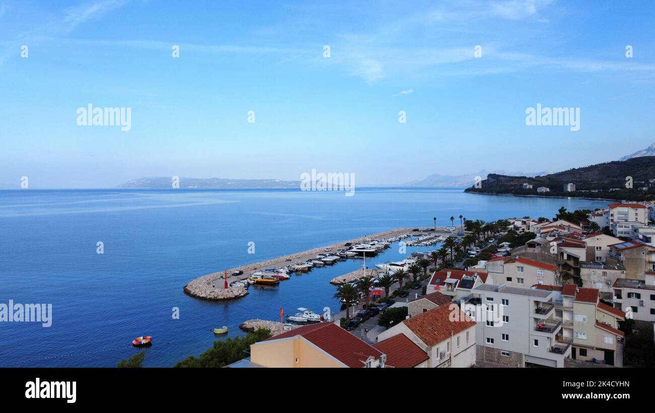 An aerial view of the Makarska Riviera on the Croatian coast Stock ...