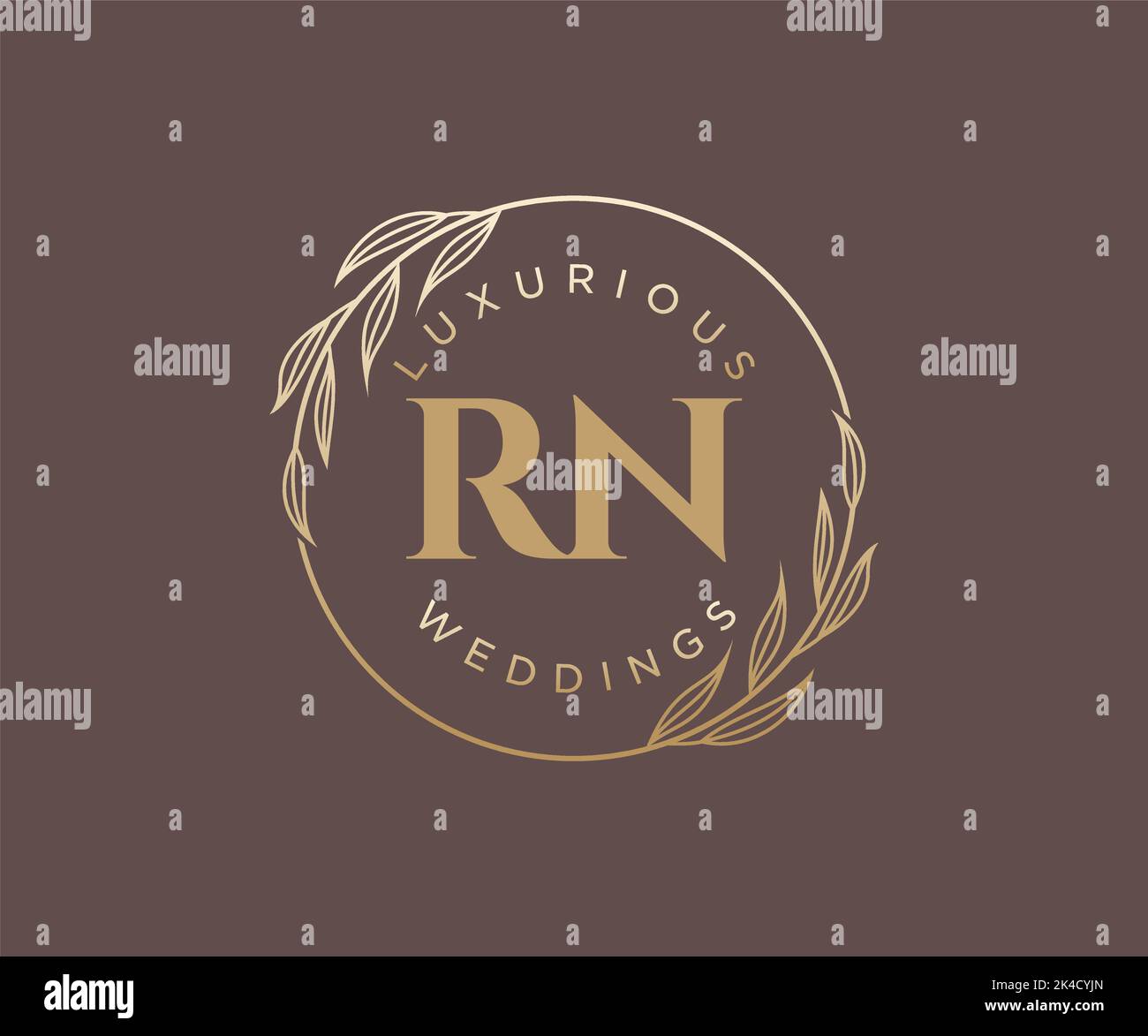 RN Initials letter Wedding monogram logos template, hand drawn modern minimalistic and floral ...