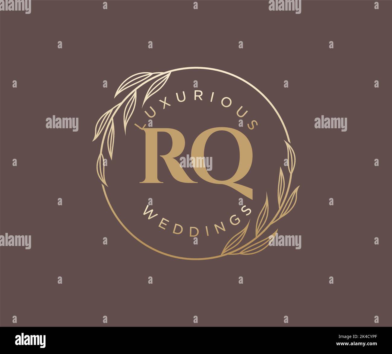 RQ Initials letter Wedding monogram logos template, hand drawn modern ...