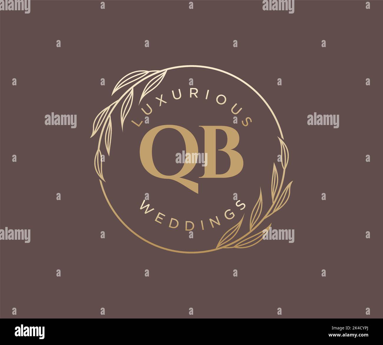 QB Initials letter Wedding monogram logos template, hand drawn modern minimalistic and floral ...