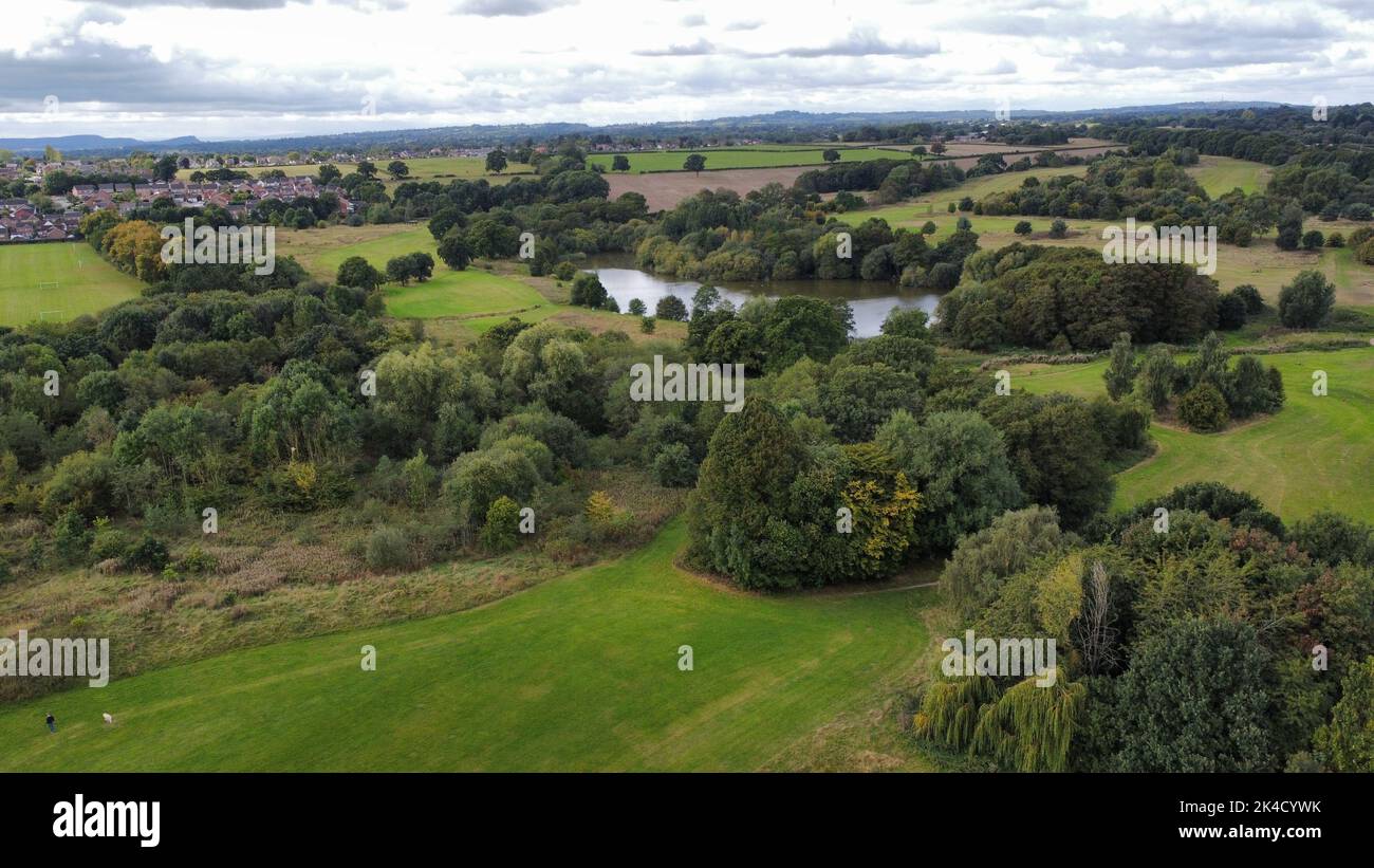 An aerial view of rural countryside areas in Winsford, England Stock ...