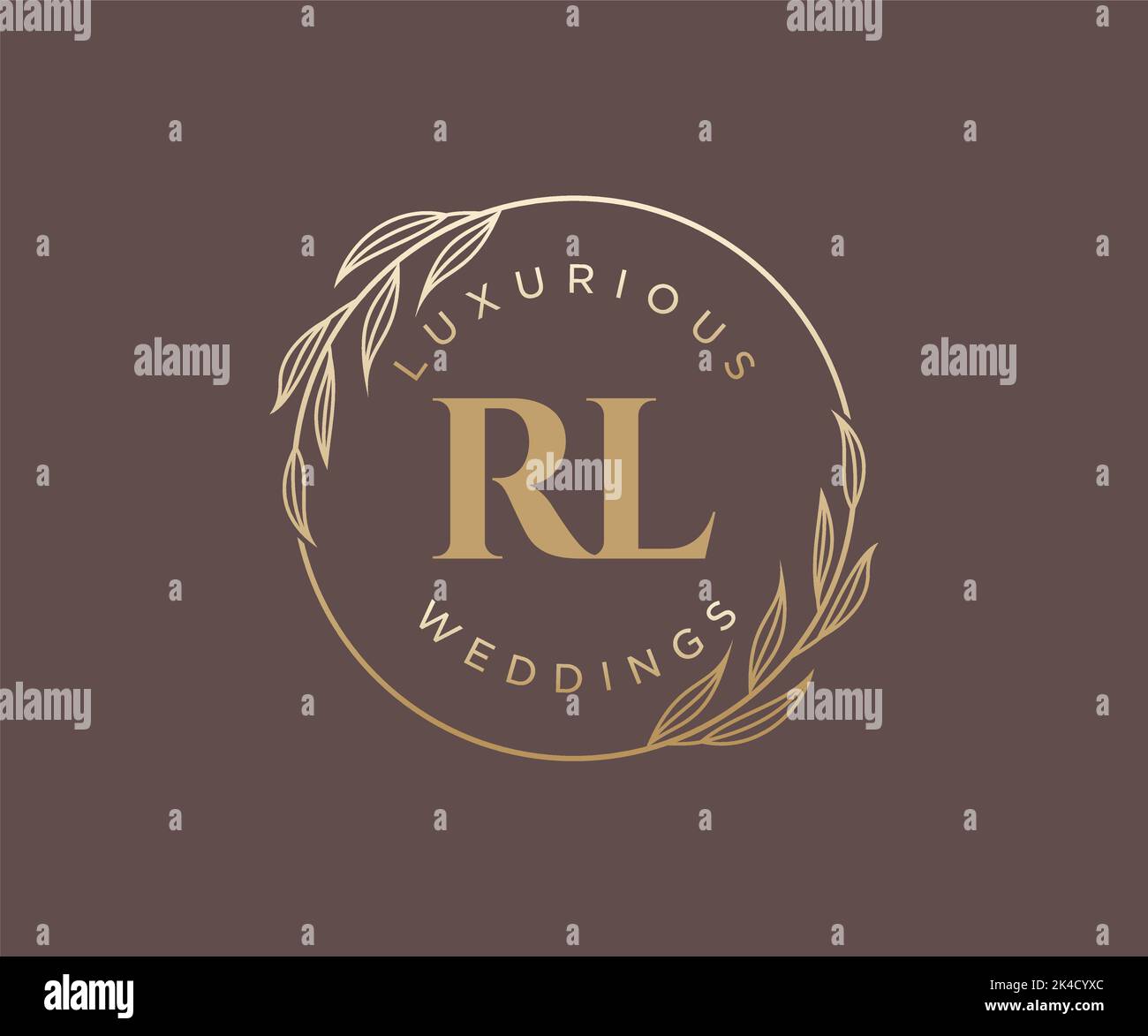 RL Initials letter Wedding monogram logos template, hand drawn modern ...
