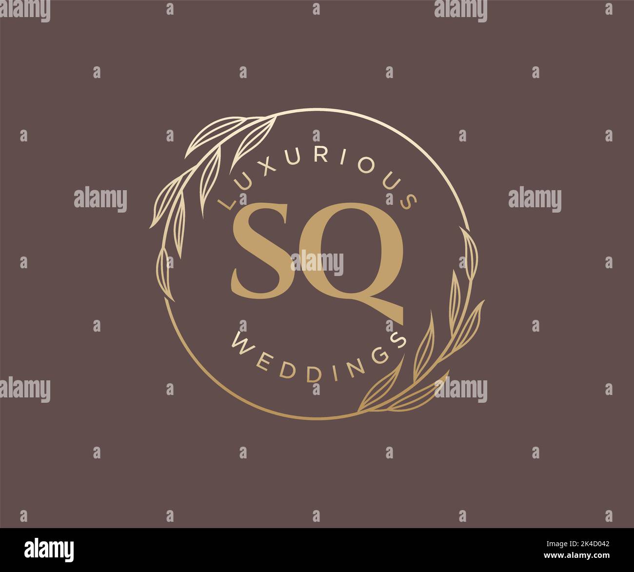 SQ Initials letter Wedding monogram logos template, hand drawn modern ...