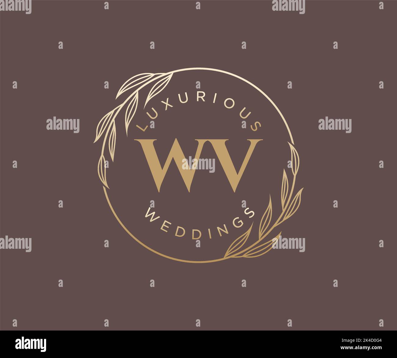 WV Initials letter Wedding monogram logos template, hand drawn modern ...