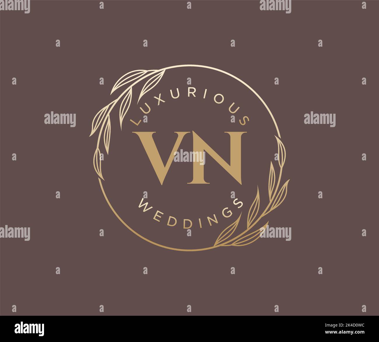 VN Initials letter Wedding monogram logos template, hand drawn modern minimalistic and floral ...