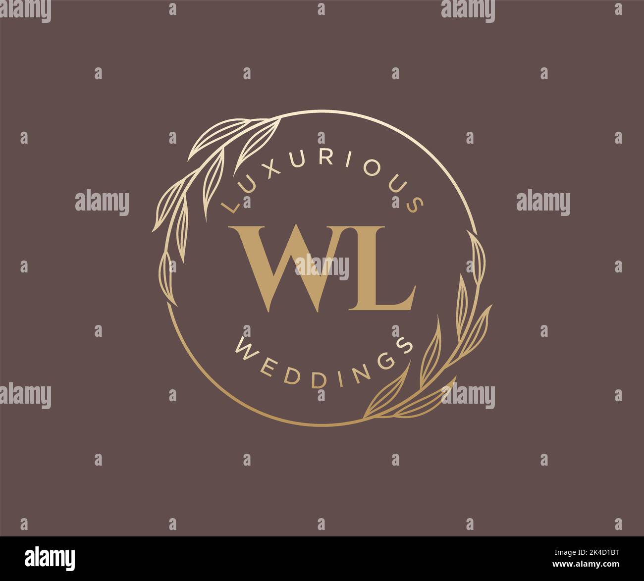 WL Initials letter Wedding monogram logos template, hand drawn modern minimalistic and floral ...
