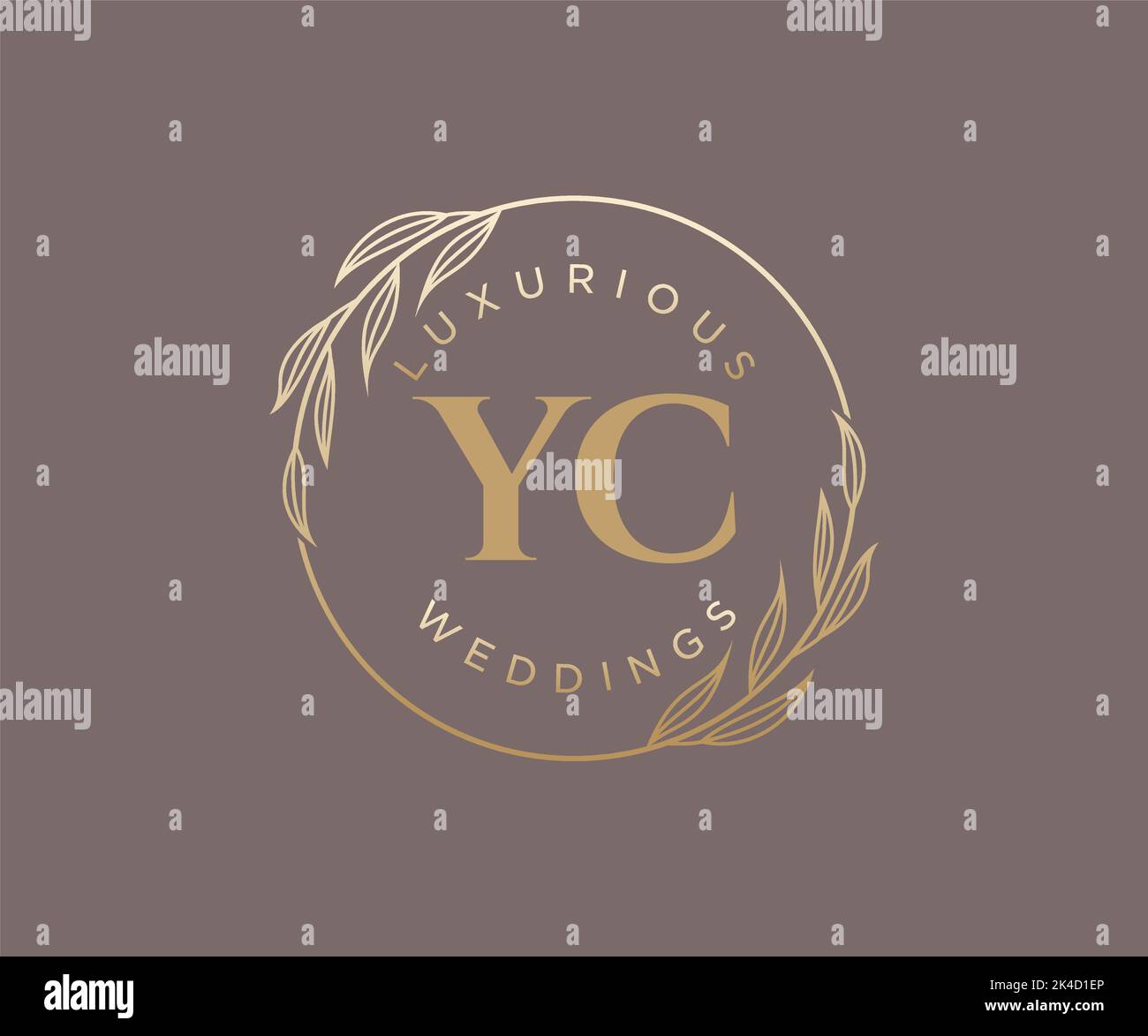 YC Initials letter Wedding monogram logos template, hand drawn modern ...