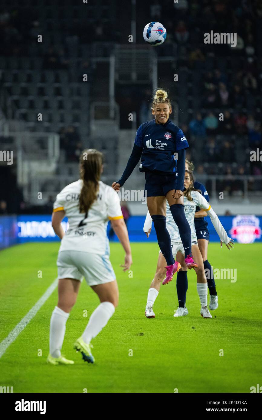Washington, USA. 01st Oct, 2022. Spirit forward Trinity Rodman heads ...
