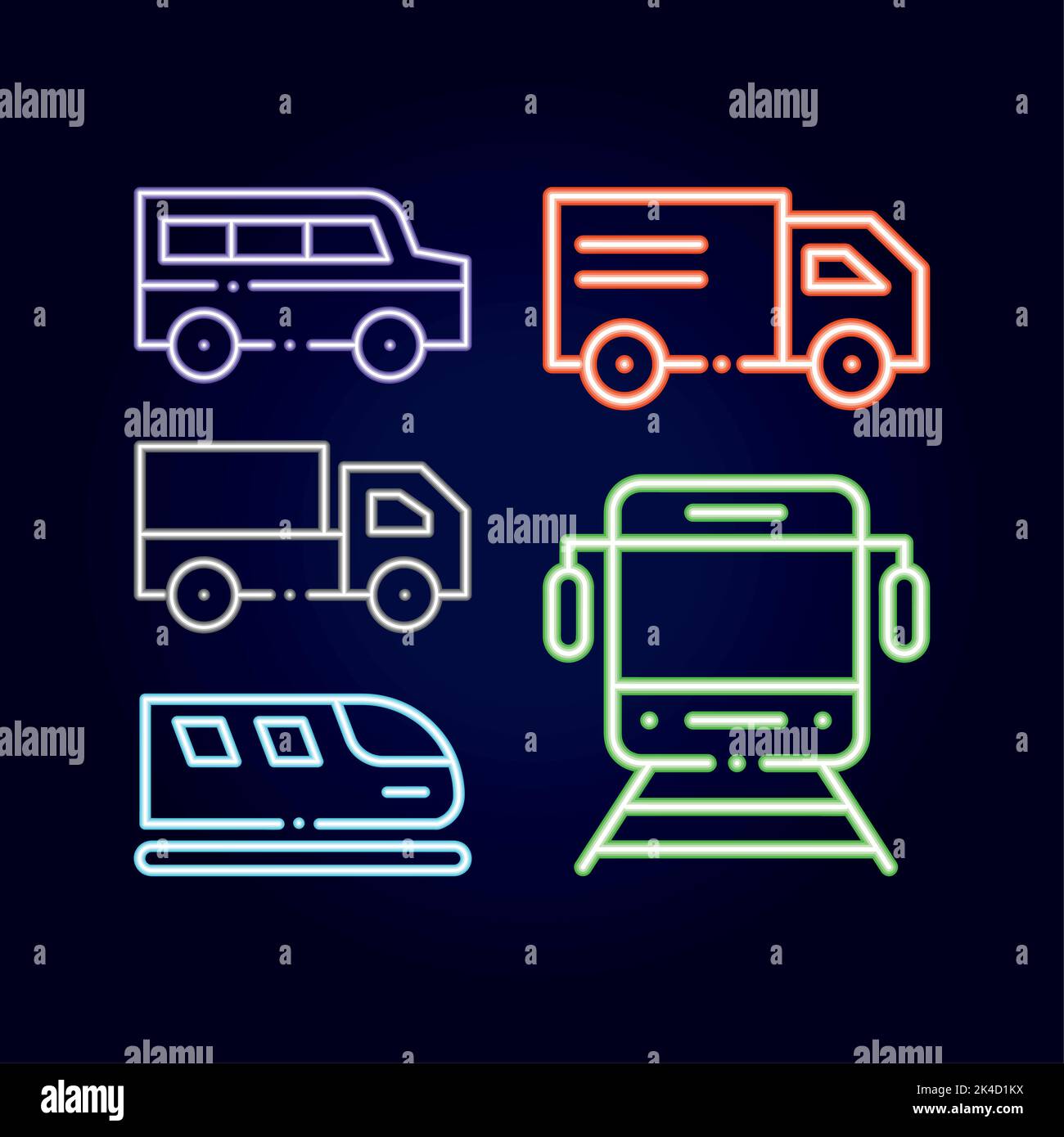 icons set neon transport Stock Vector Image & Art - Alamy