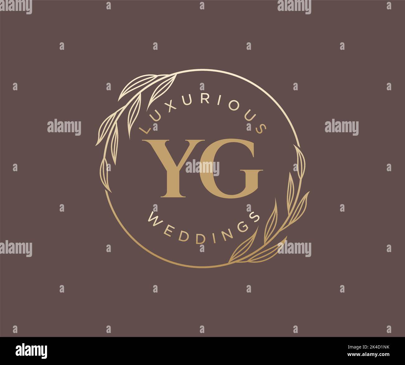 YG Initials letter Wedding monogram logos template, hand drawn modern ...