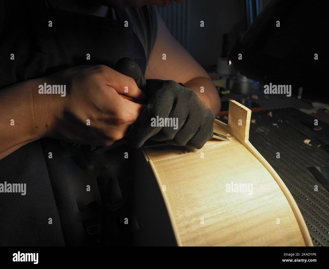 making a cello at luthier lab Stock Photo - Alamy