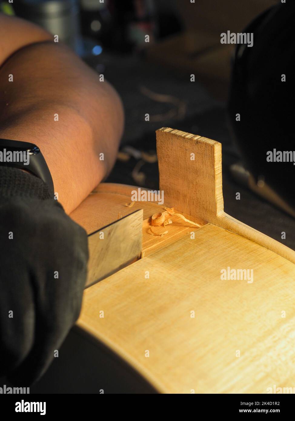 making a cello at luthier lab Stock Photo - Alamy