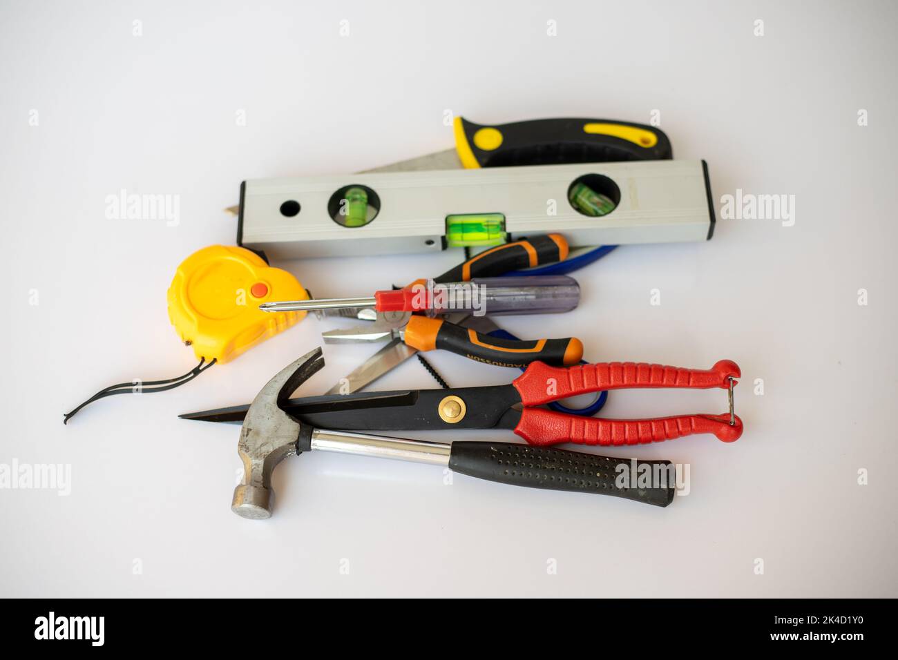 Working tools set on white isolated background Stock Photo - Alamy