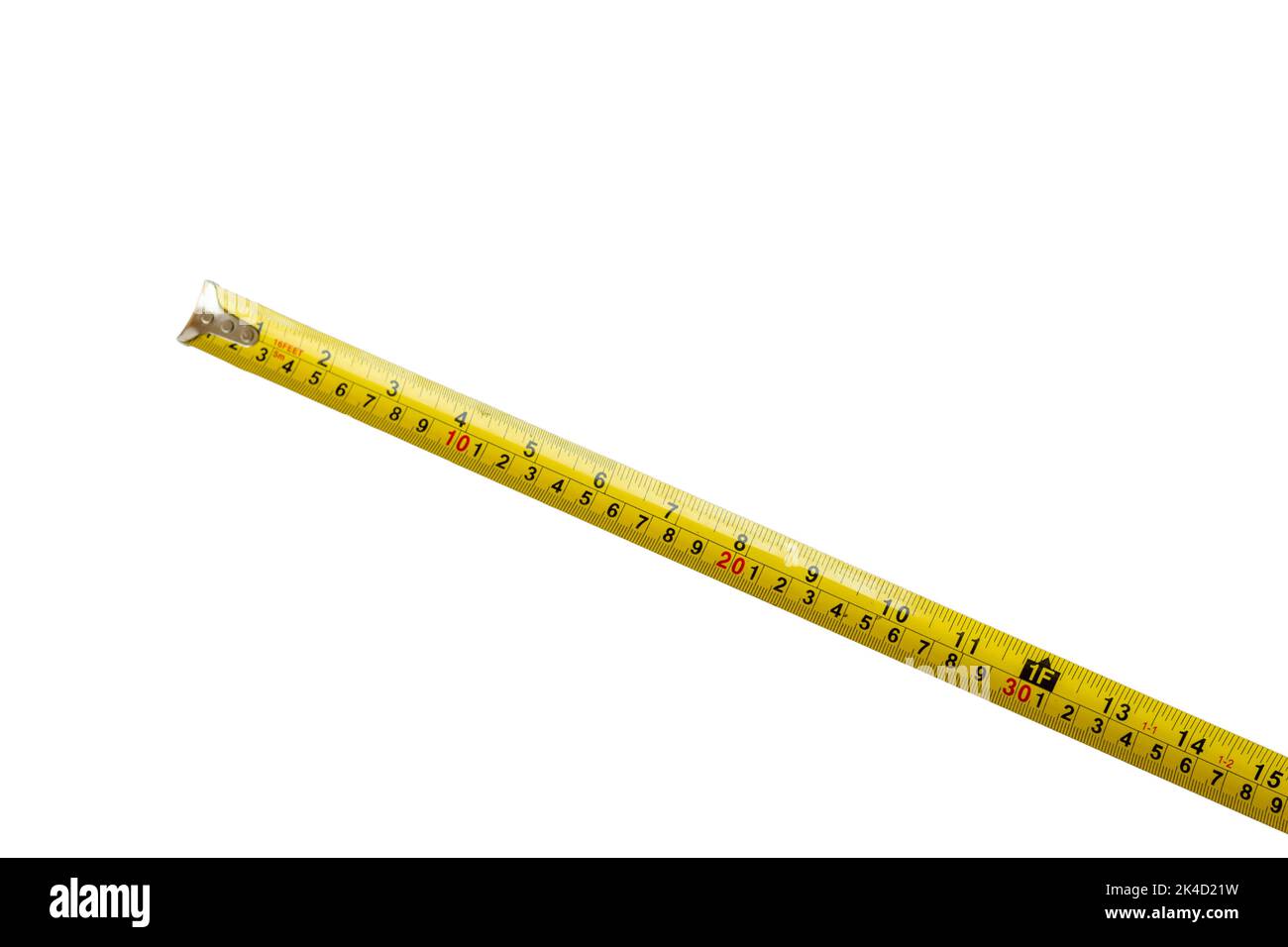 Yellow metal measuring tape on white isolated background Stock Photo ...