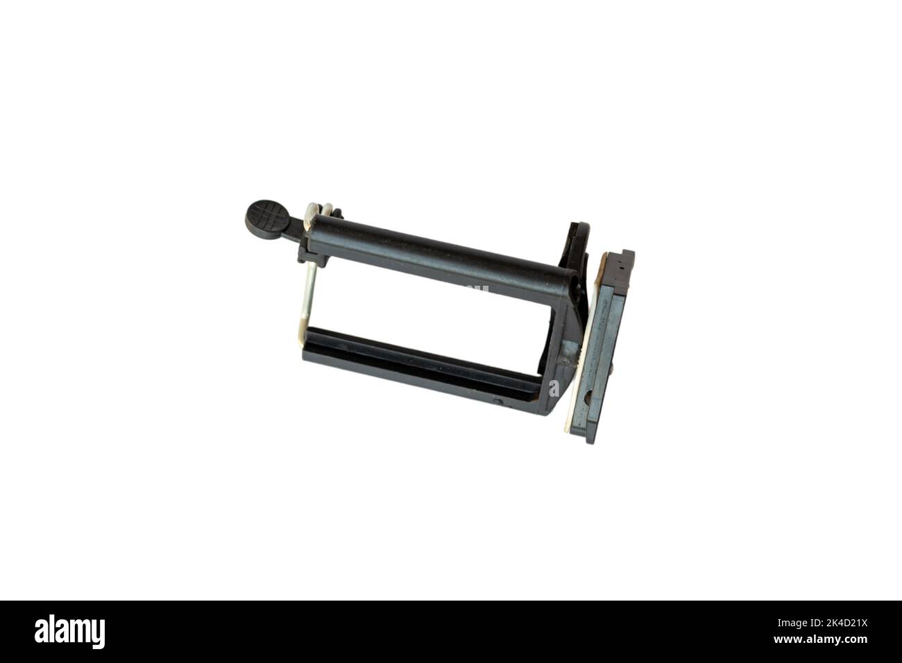 Smart phone holder head set on white isolated background Stock Photo ...