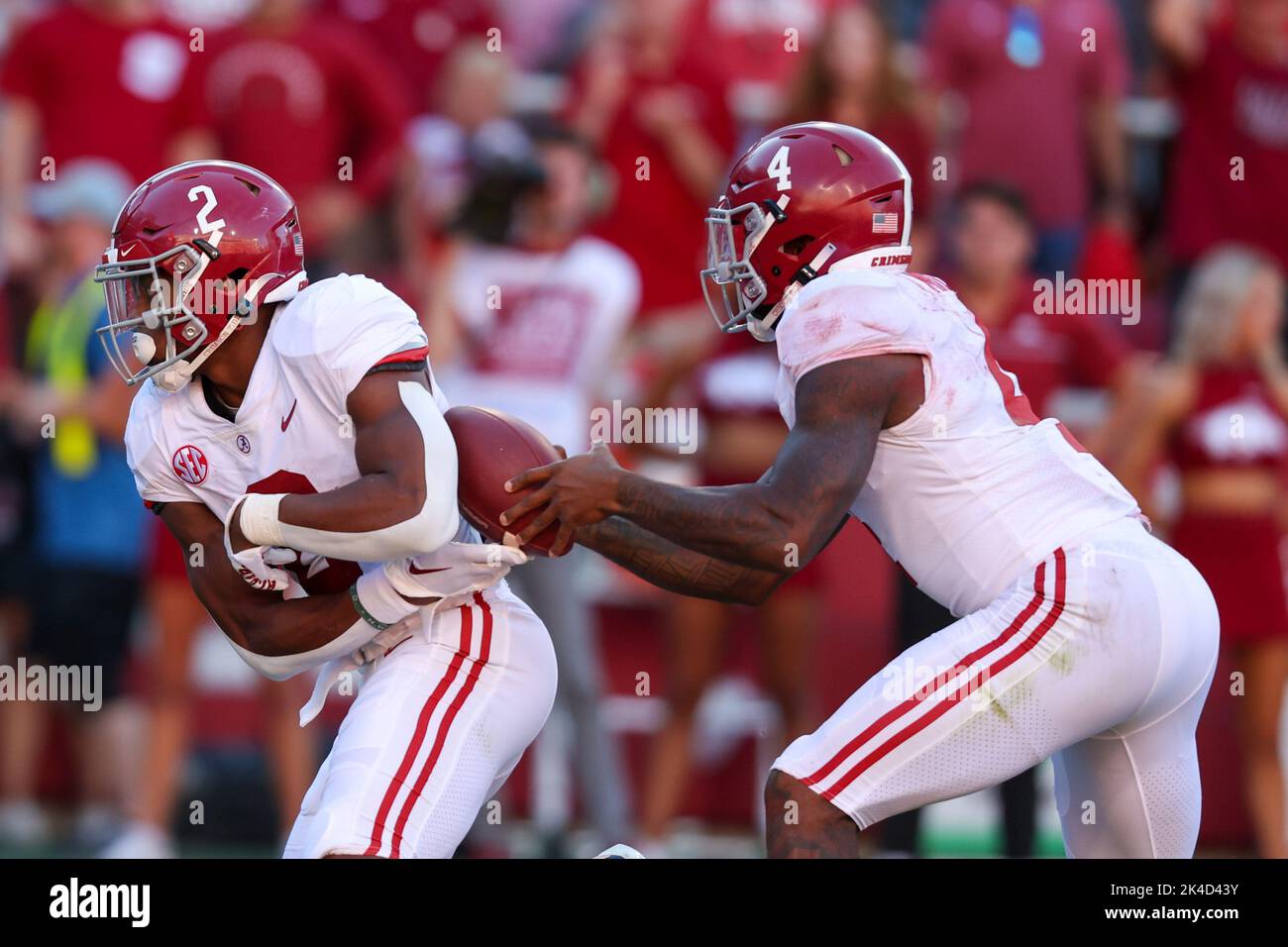October 1, 2022: Alabama QB Jalen Milroe #4 pulls the ball back from ...