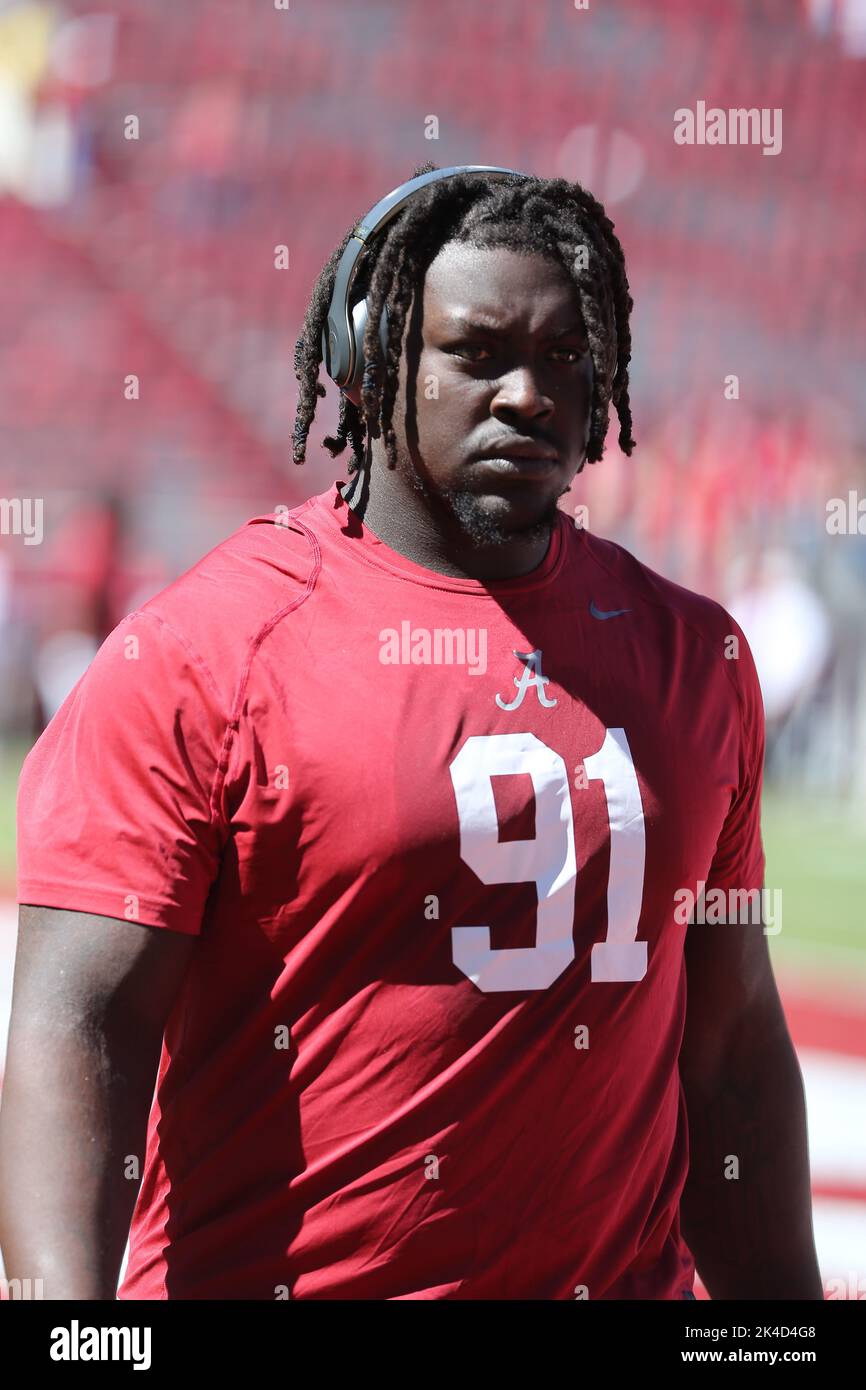 October 1, 2022: Jaheim Oatis #91 Alabama defensive lineman makes his ...