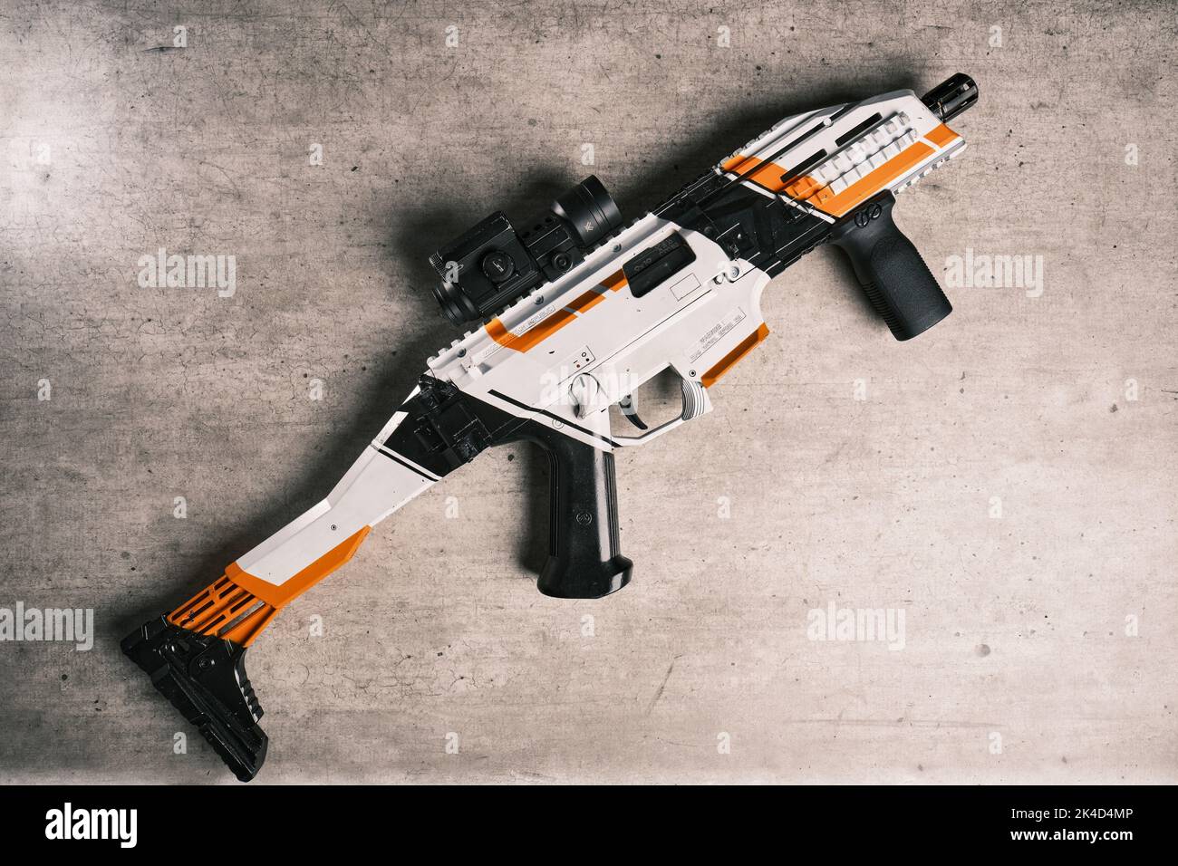 A top view of a rifle at San Diego gunshow exhibition Stock Photo - Alamy